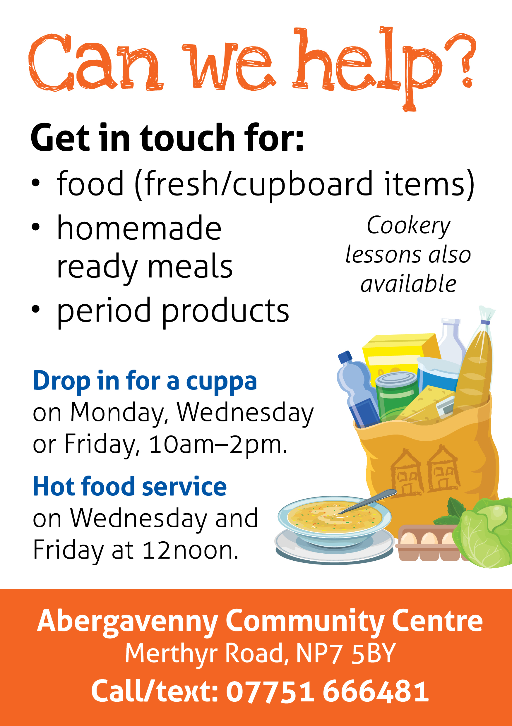 Emergency supplies - Abergavenny Community Centre